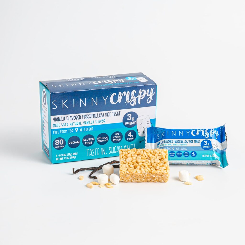 Vanilla Marshmallow Rice Snack • Skinny Crispy